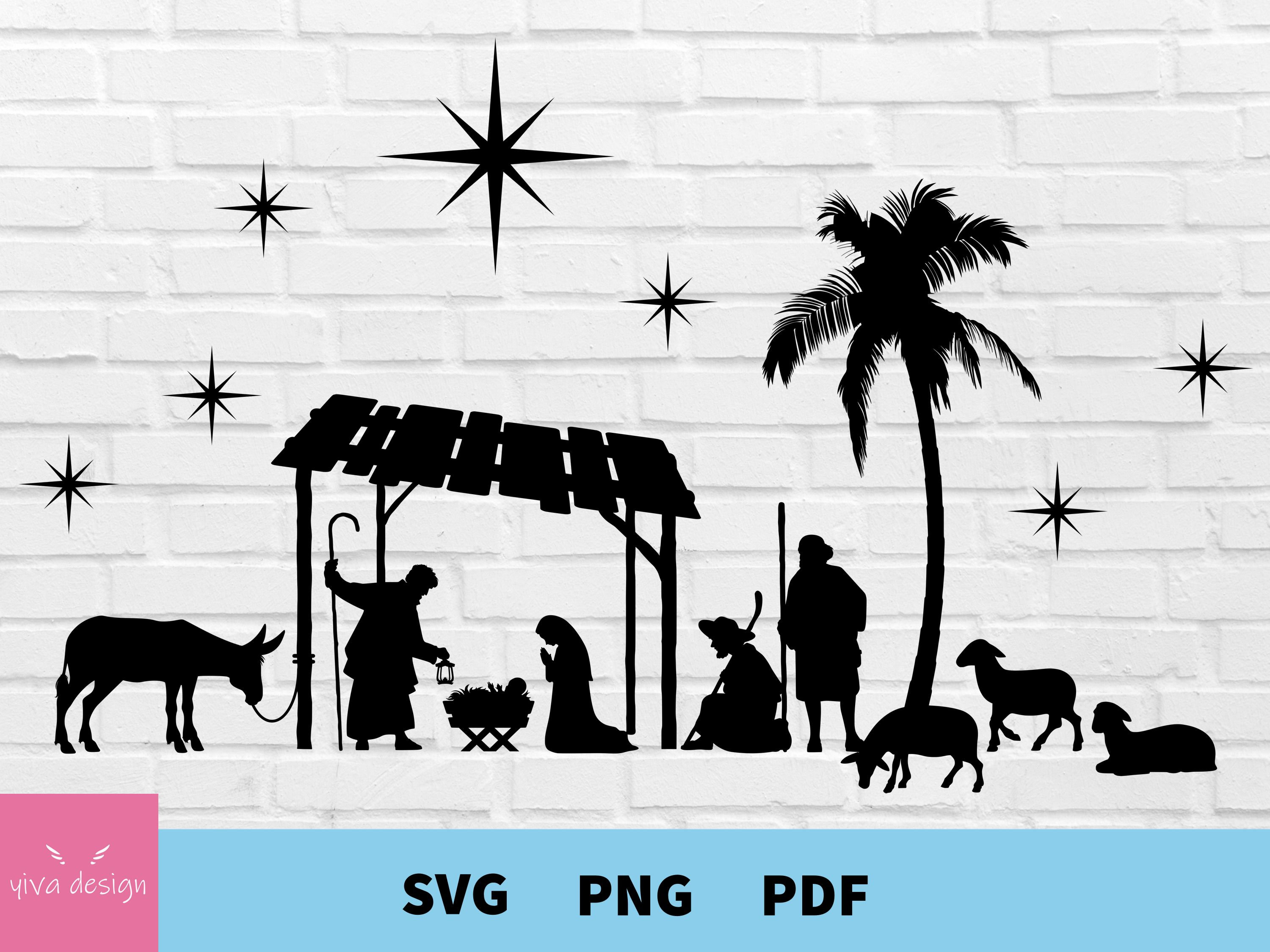 Nativity Scene Svg Bundle Nativity Svg Nativity Png - Etsy