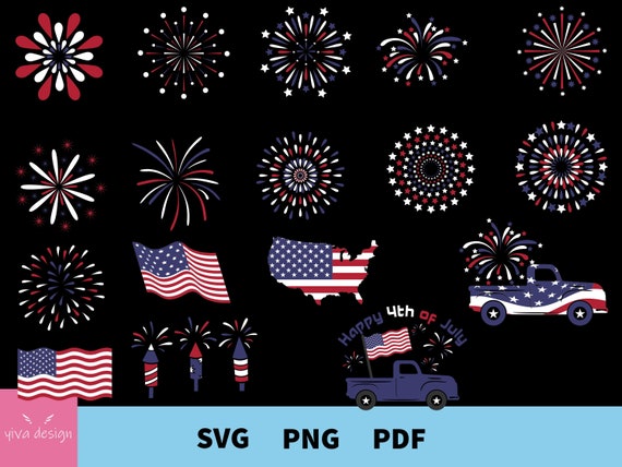 4th of July Fireworks SVG Fireworks Png 4th of July | Etsy