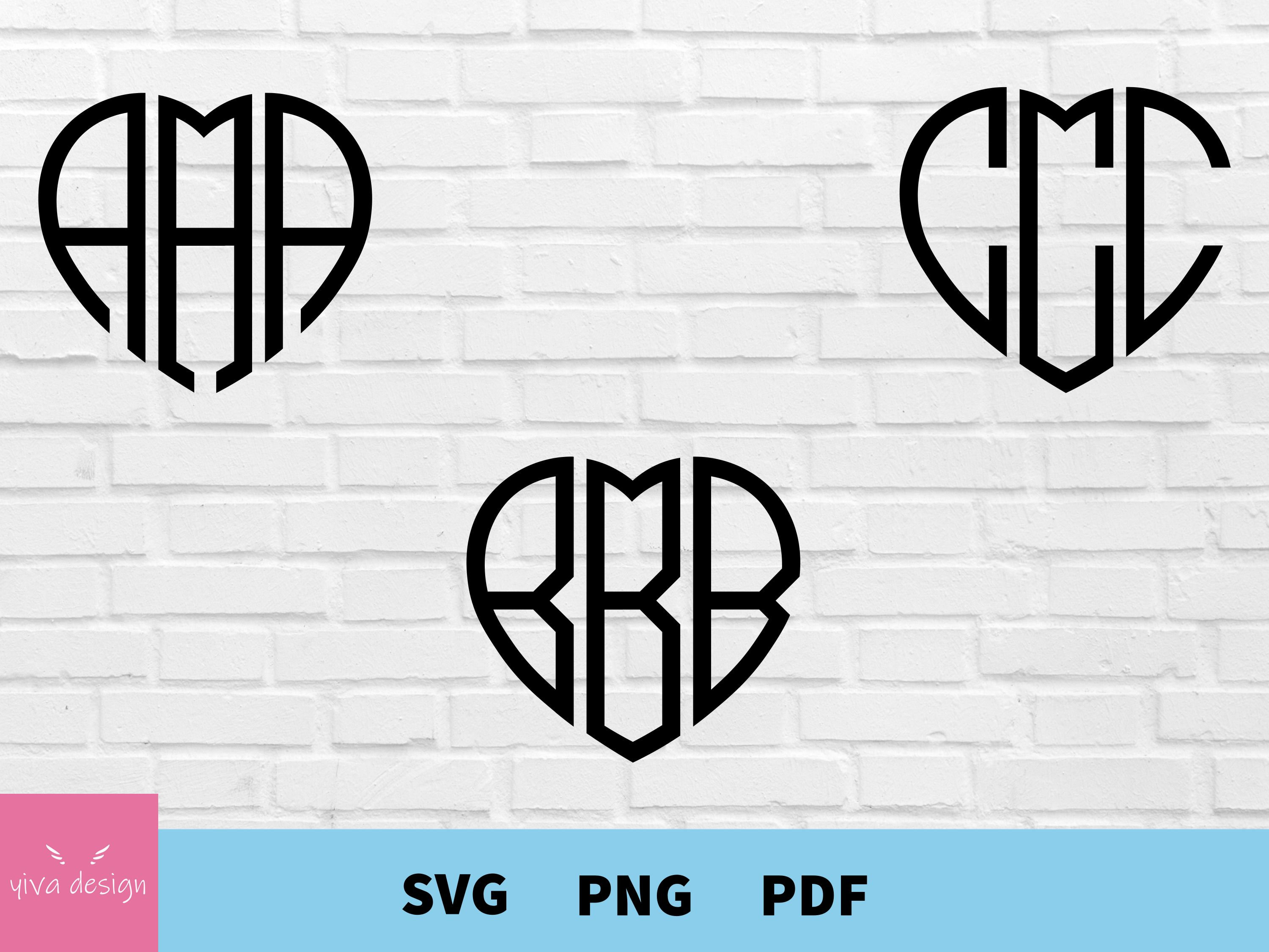 Heart Svg Hearts Svg Heart Monogram Font Svg Valentine Svg - Etsy