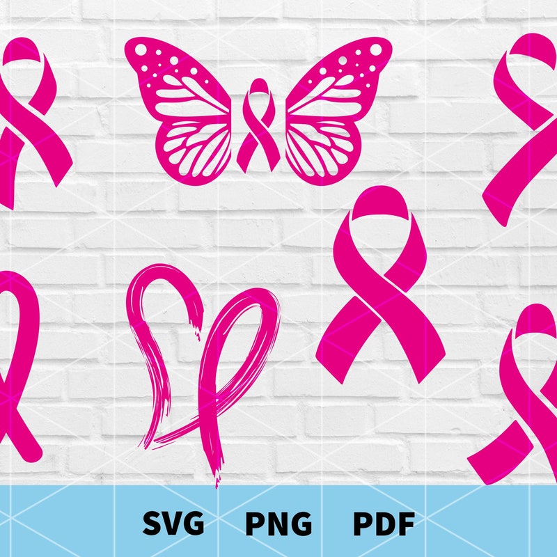 Pink Ribbon Svg - Etsy