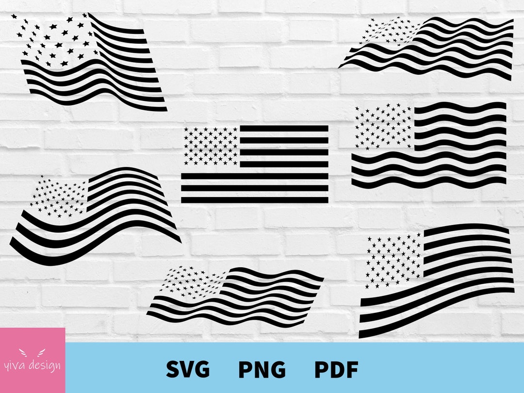American Flag Svg for Cricut and Silhouette, USA Flag Cut File ...