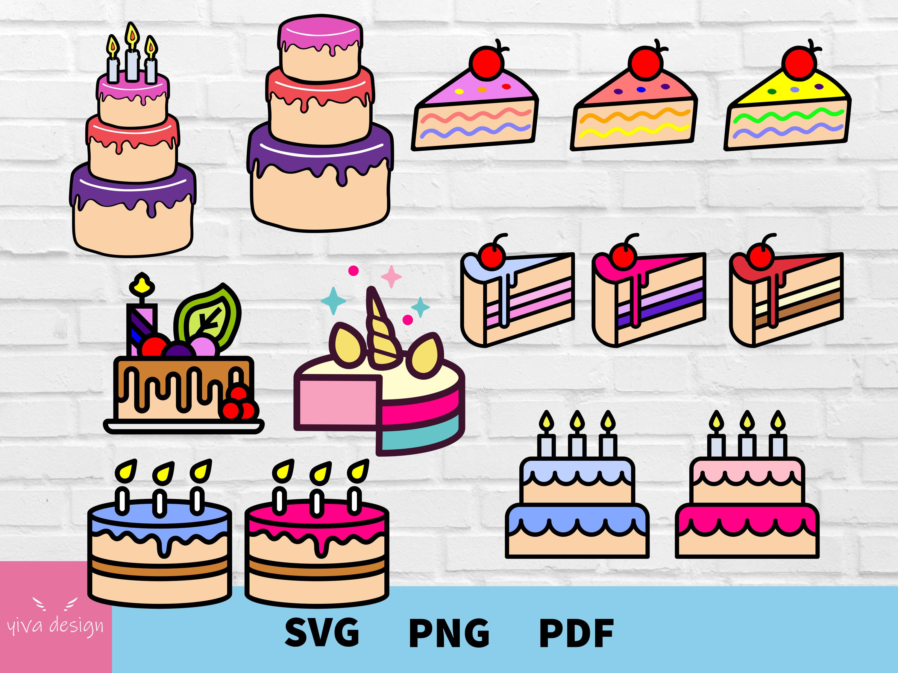 Birthday Cake SVG Birthday Cake Vector Birthday Cake Slice - Etsy