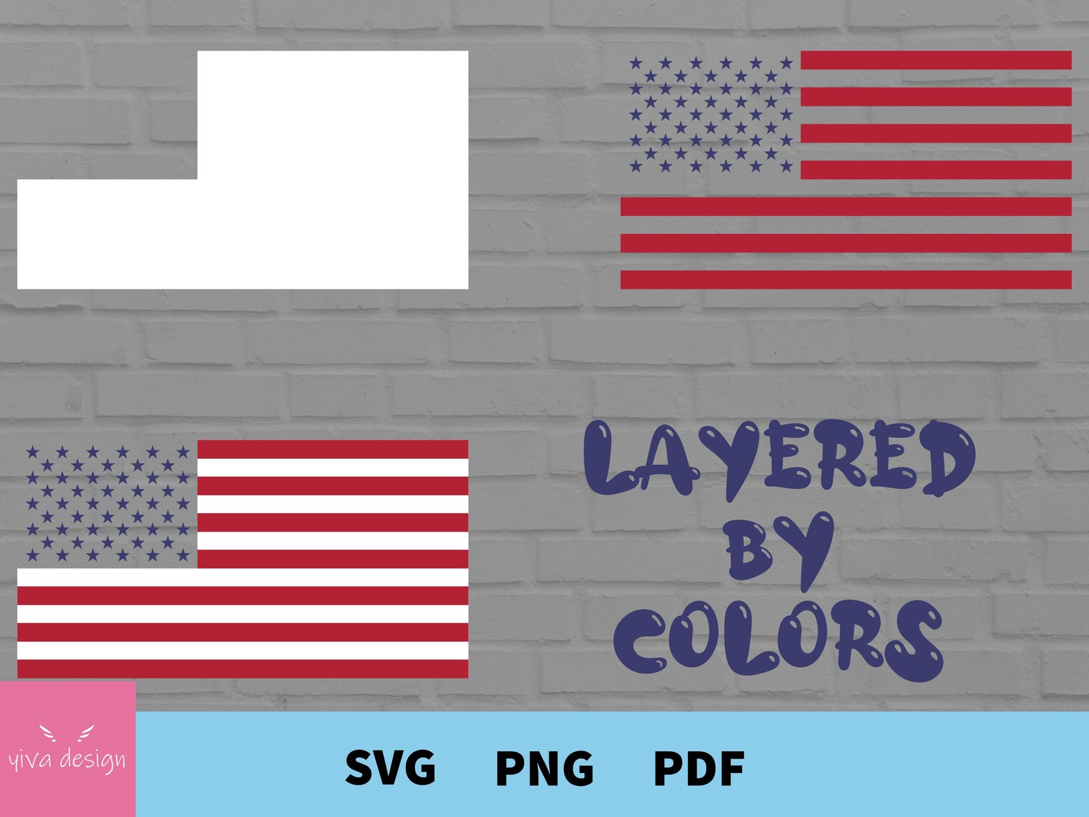 American Flag Svg for Cricut and Silhouette USA Flag Cut - Etsy