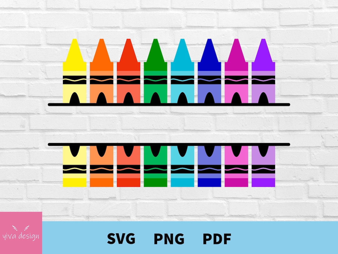 Crayon Split Monogram Svg, Crayon Svg Bundle, Teacher Svg, Back to ...
