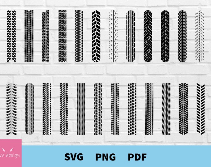 23 Tire Track Svg Bundle, Tire Tread Svg, off Road Svg, Tire Tracks Cut ...