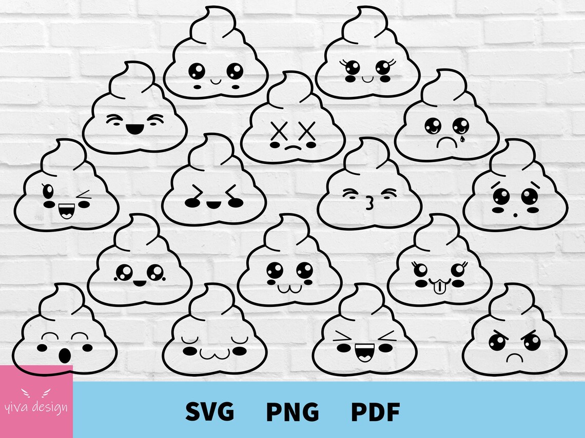Poop Emoji Svg Poop Emoji Svg Bundle Poop Clipart Layered | Etsy Ireland