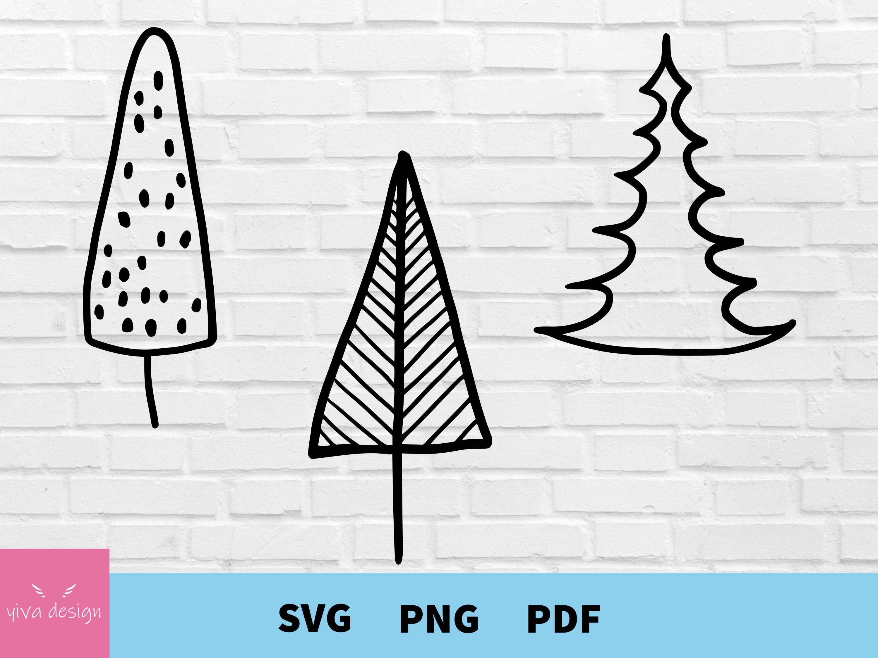 Christmas Tree Svg Bundle Hand Drawn Christmas Tree Svg - Etsy