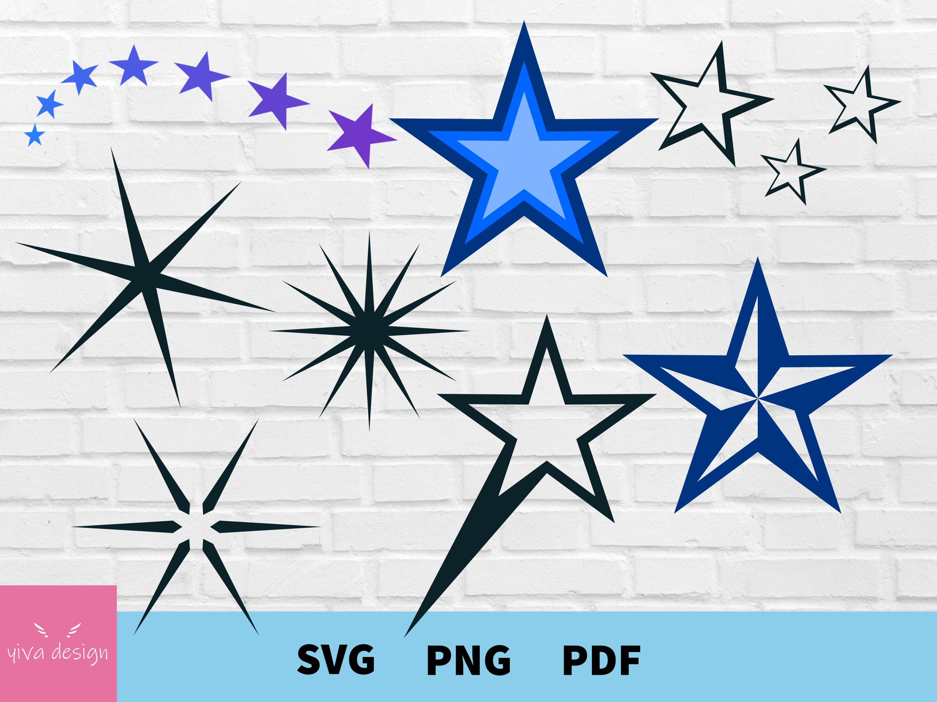 Stars Svg Star Svg Sparkle Svg Sparkle Silhouette Star - Etsy UK