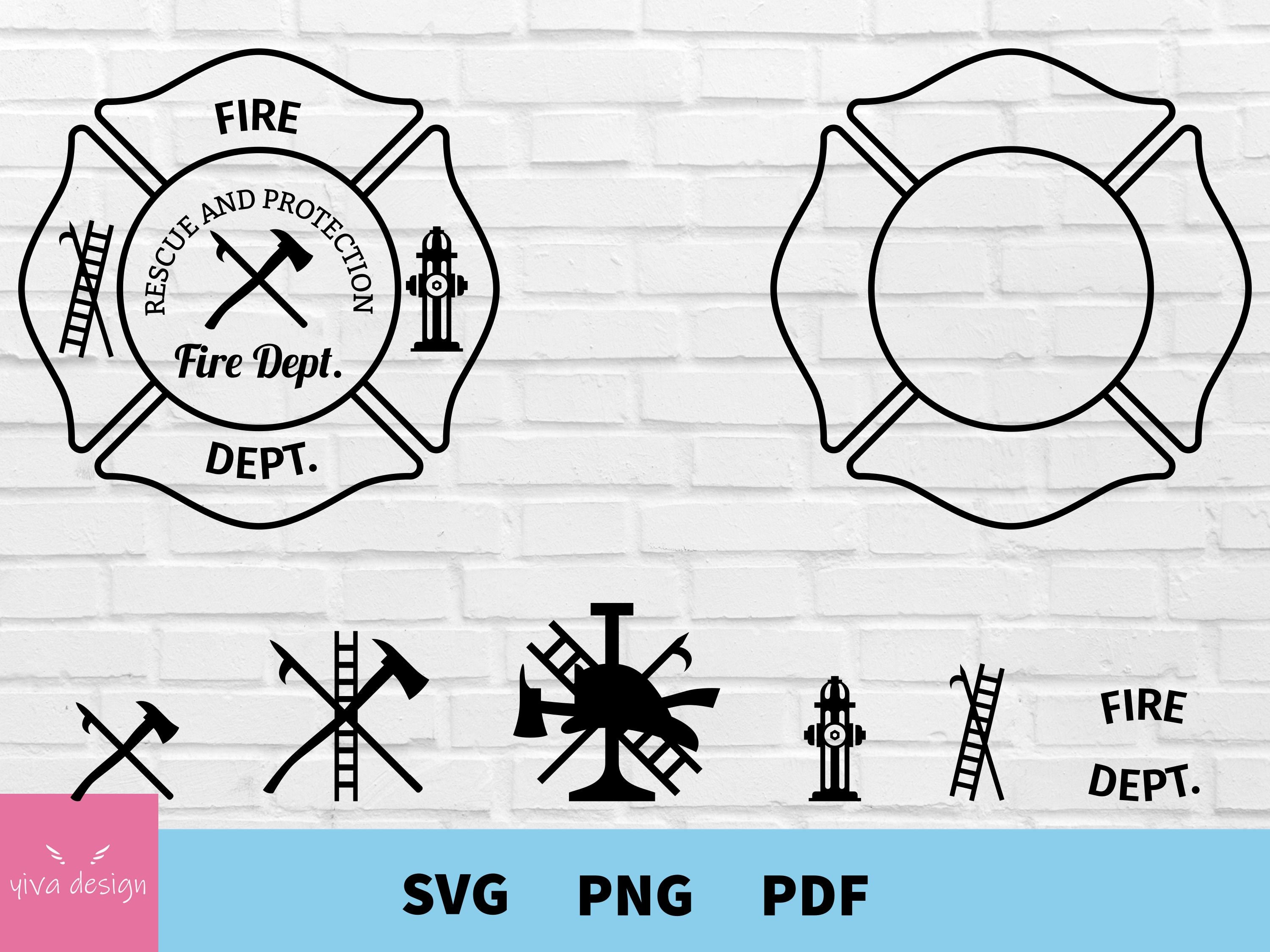 Fire Maltese Cross Outline