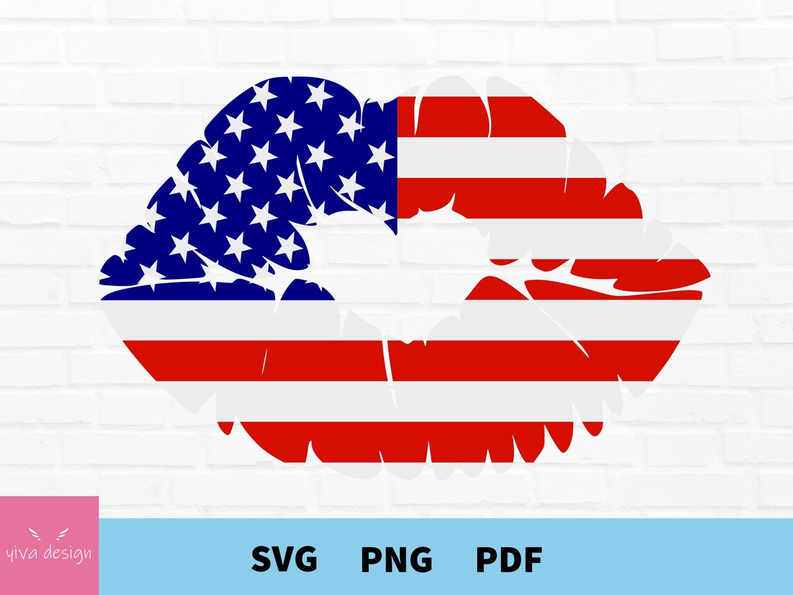 4th of July Svg Patriotic Svg America Svg Lips Svg - Etsy