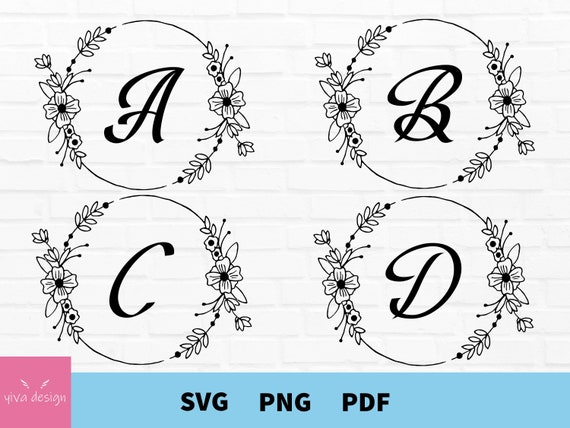 Monogram Svg Alphabet Fancy Flourish Letters Laurel - Etsy