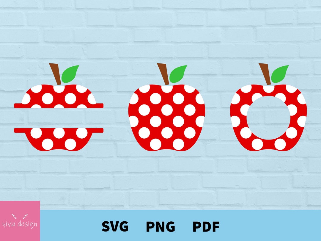 Apple Name Frame Svg Apple Split Monogram Teacher Svg Back - Etsy