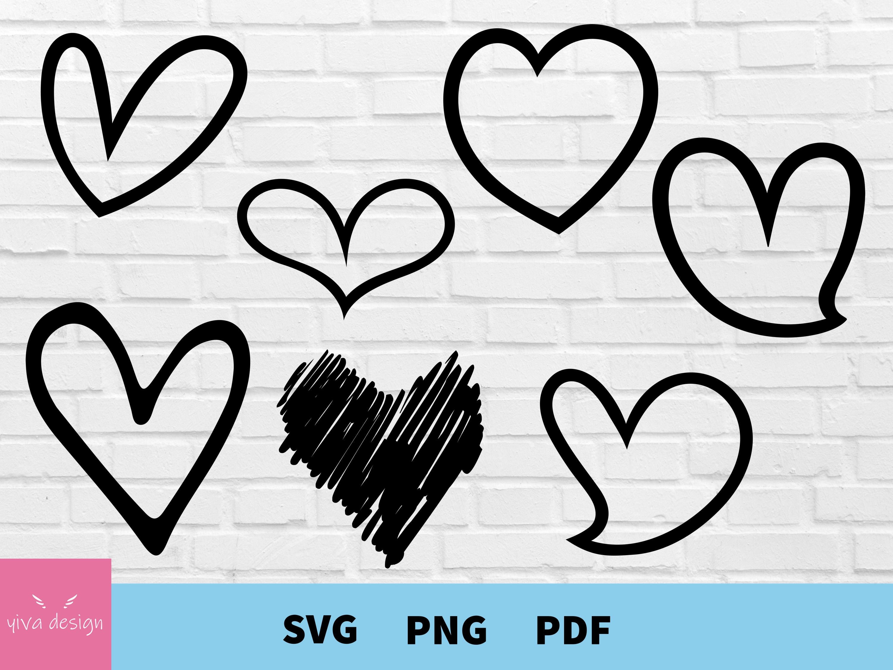 20 Hand Drawn Heart Svg Bundle Heart Svg Valentines Day Svg | Etsy