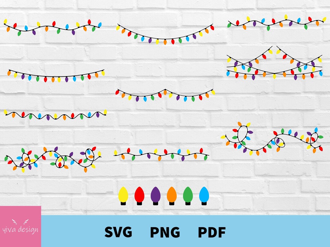 Christmas Lights String Svg, Christmas Lights Png, Svg, Christmas ...