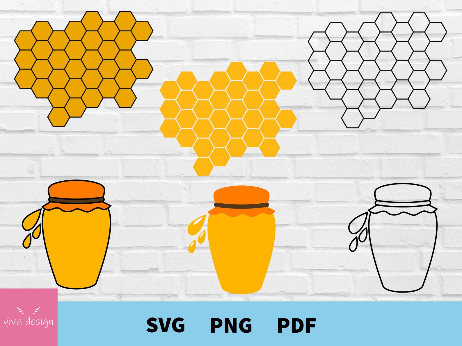 Bee Svg Bundle Honeycomb Svg Honey Drip Honeypot Svg - Etsy