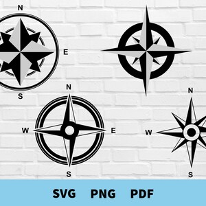 Compass Svg Bundle, Nautical Compass Star, Compass Clipart, Compass Cut ...