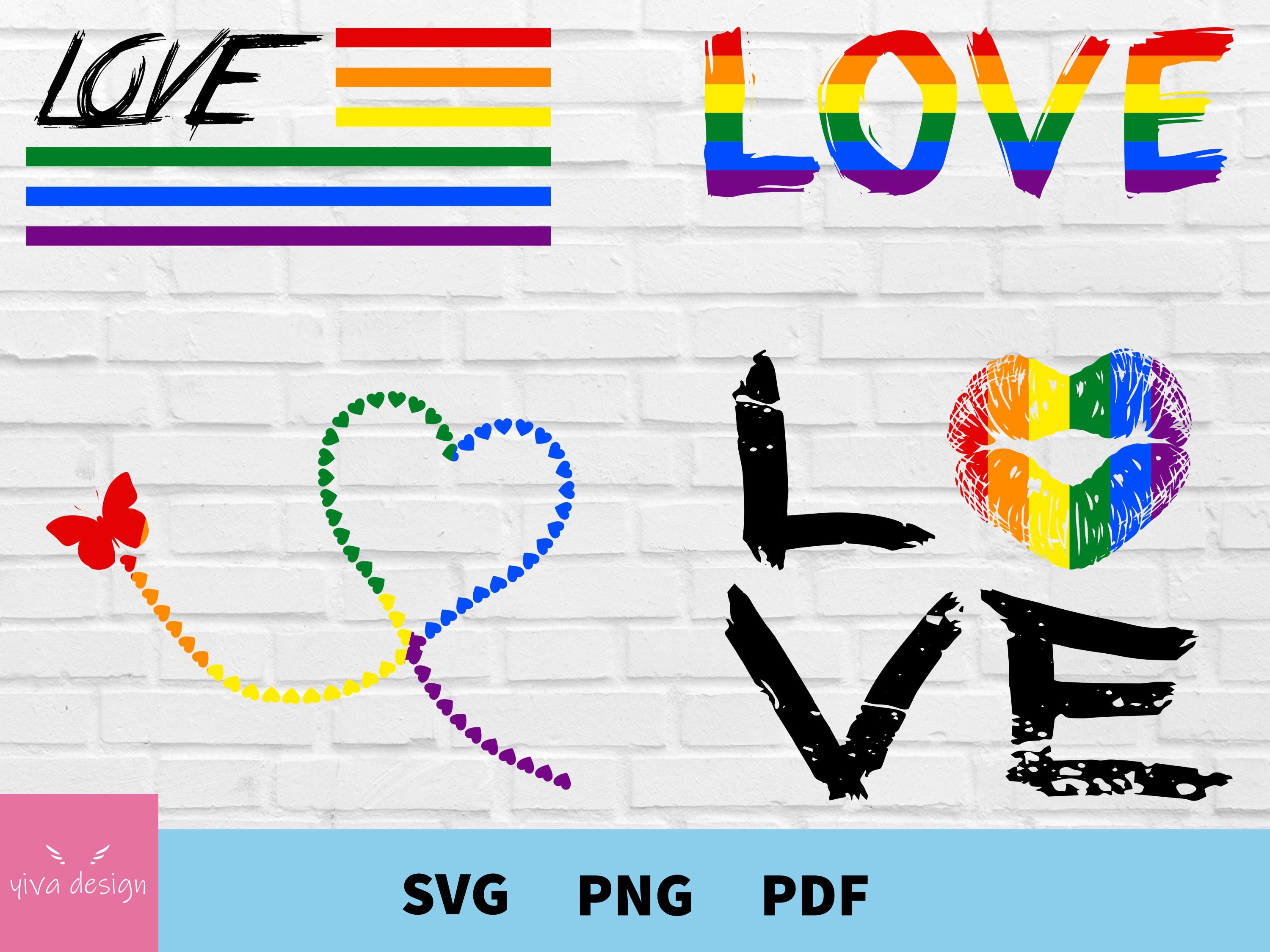 Pride Love SVG Rainbow Love Svg Pride Love Svg Bundle Gay | Etsy