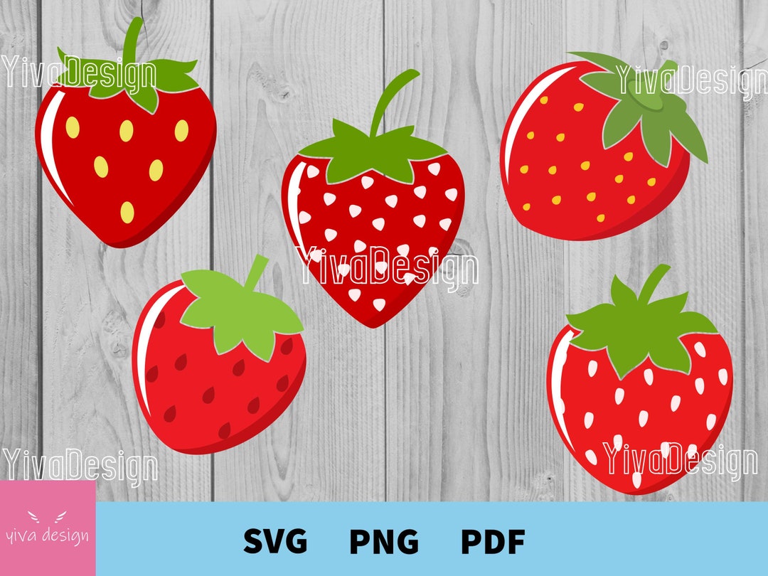Strawberry Svg, Strawberry Svg Bundle, Strawberry Fruit Svg, Clipart ...
