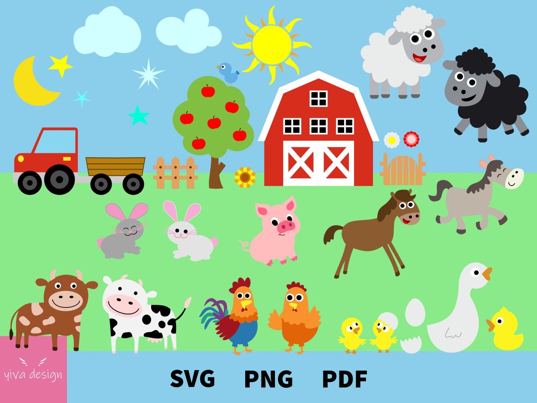 Farm Animal Svg, Farm Animals Svg Bundle, Layered Animal Svg for Cricut ...