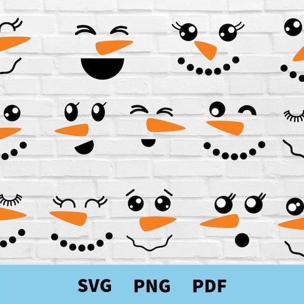 Snowman Face Clipart - Etsy