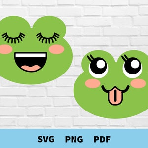Frog Svg, Frog Cut Files for Cricut, Silhouette, Cute Frog Svg, Emoji ...