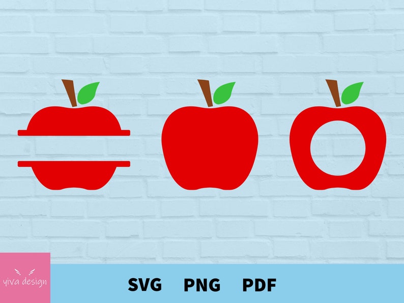 Apple Name Frame Svg Apple Split Monogram Teacher Svg Back - Etsy