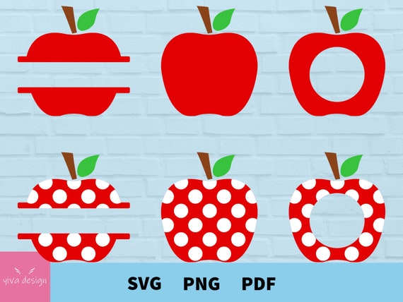 Apple Name Frame Svg Apple Split Monogram Teacher Svg Back - Etsy