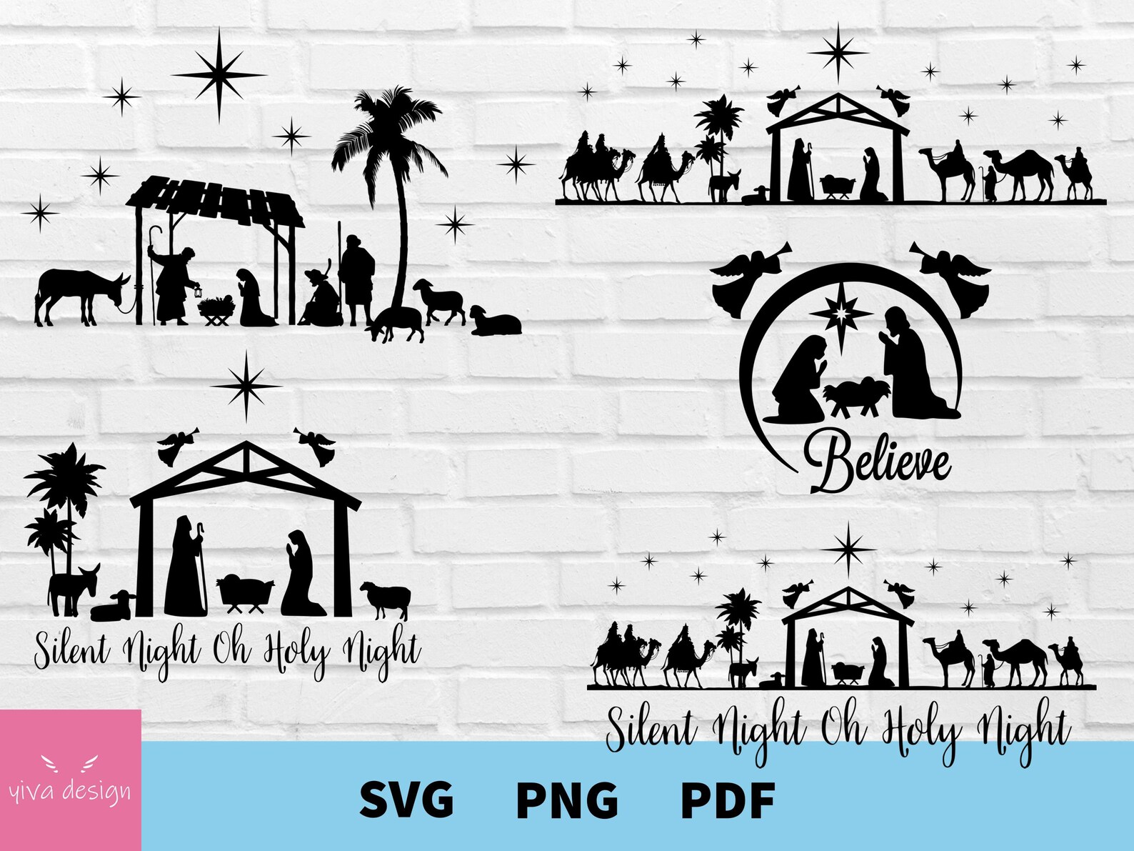 Nativity Scene Svg Bundle Nativity Svg Nativity Png - Etsy