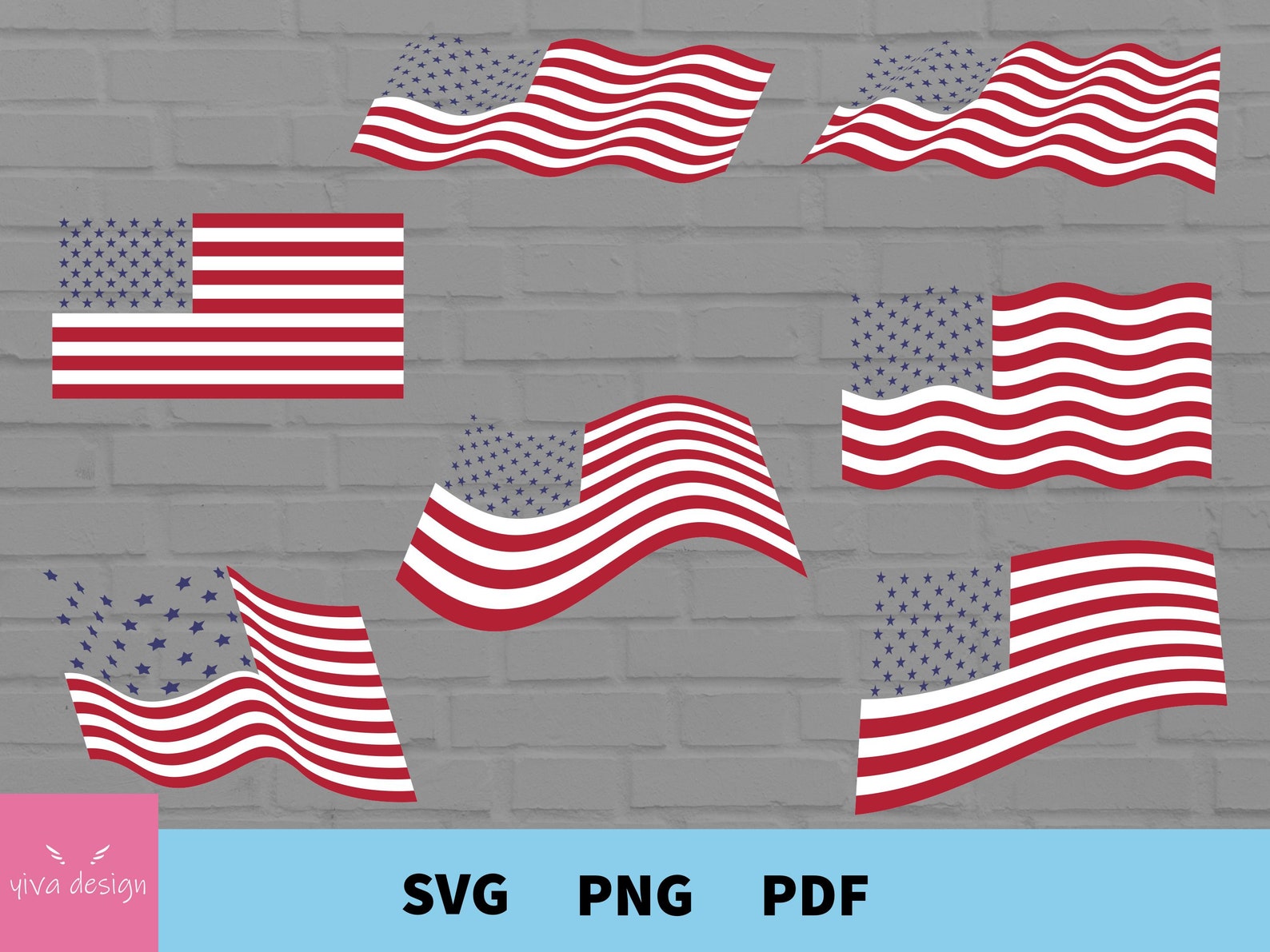 American Flag Svg for Cricut and Silhouette USA Flag Cut - Etsy