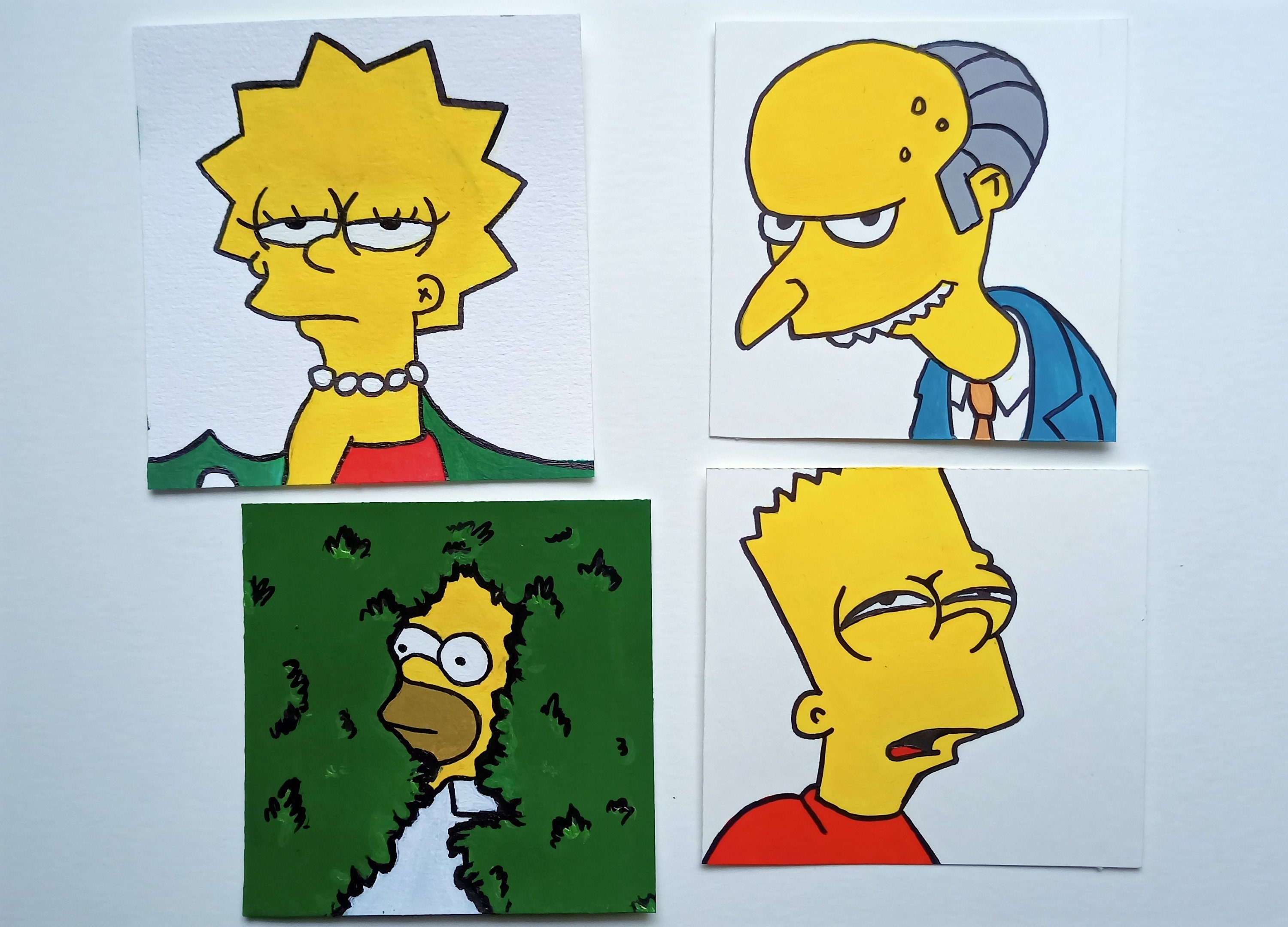 Die Simpsons Meme Gemälde Set von 4 lustige Kunst Memes | Etsy