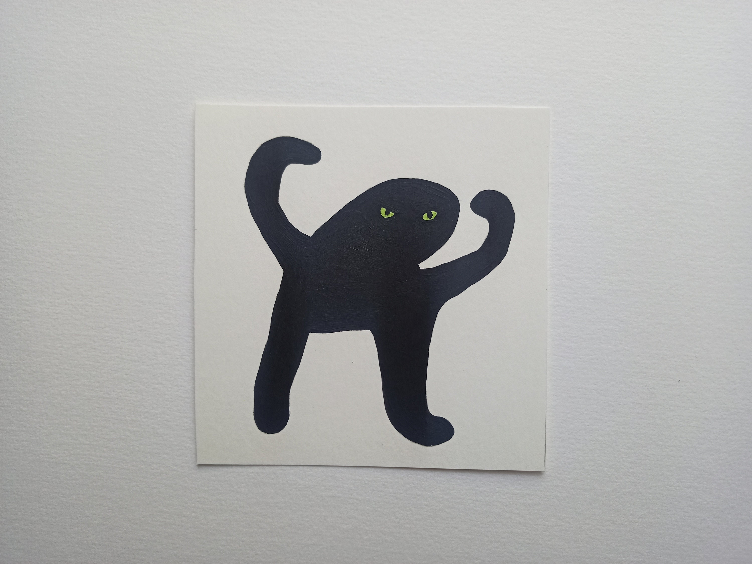 Cursed Cat Meme Art Angry Fuk Black Cat Painting | Etsy Nederland