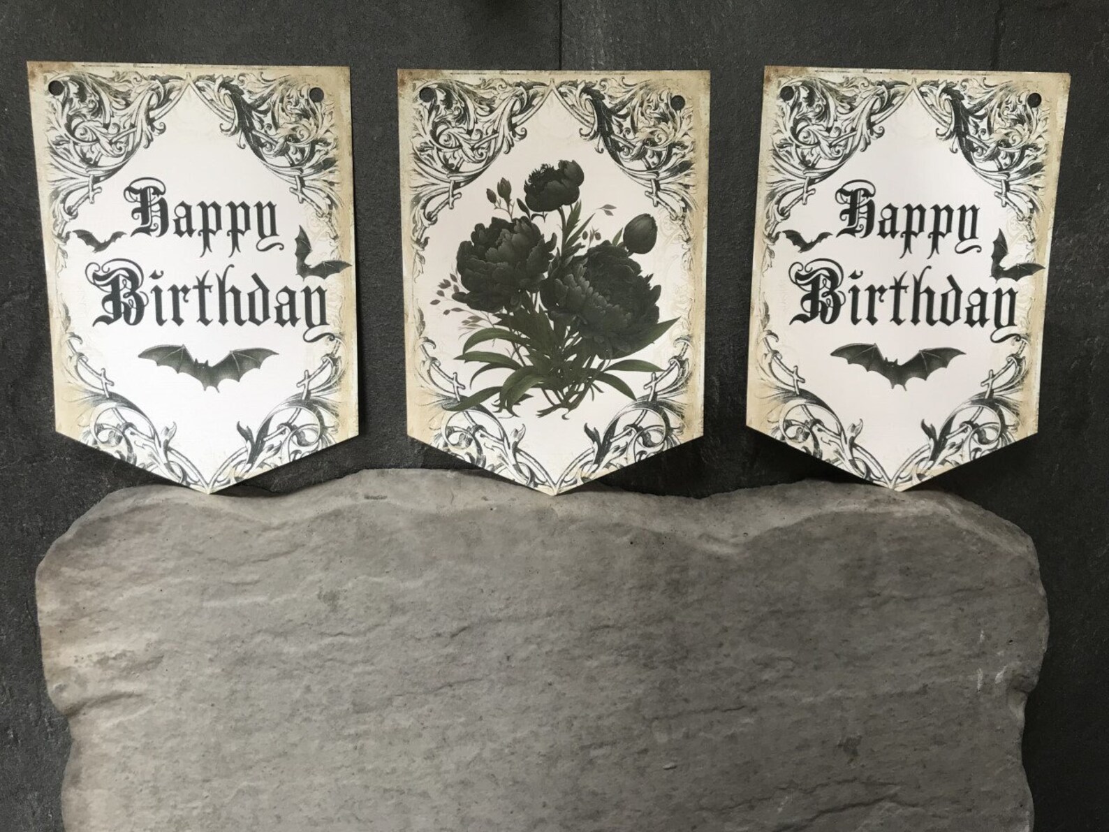 Gothic Happy Birthday Bunting Birthday Party Decorations - Etsy UK