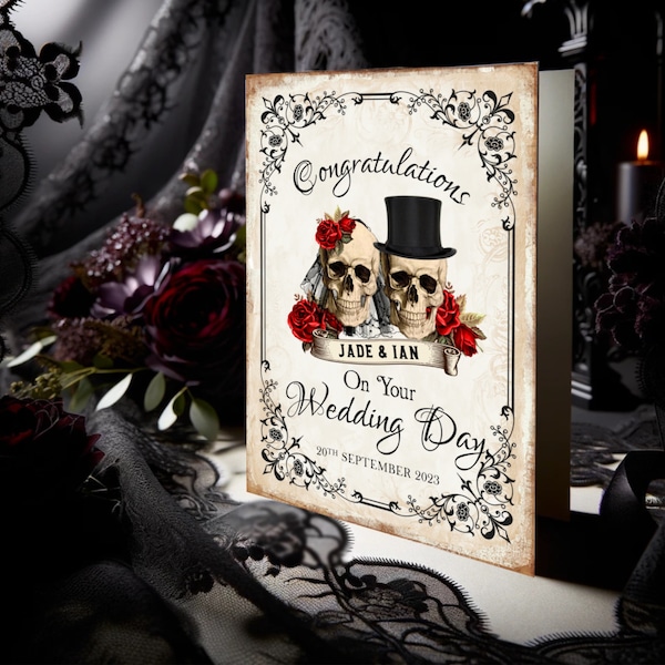 Gothic Wedding Card - Etsy UK