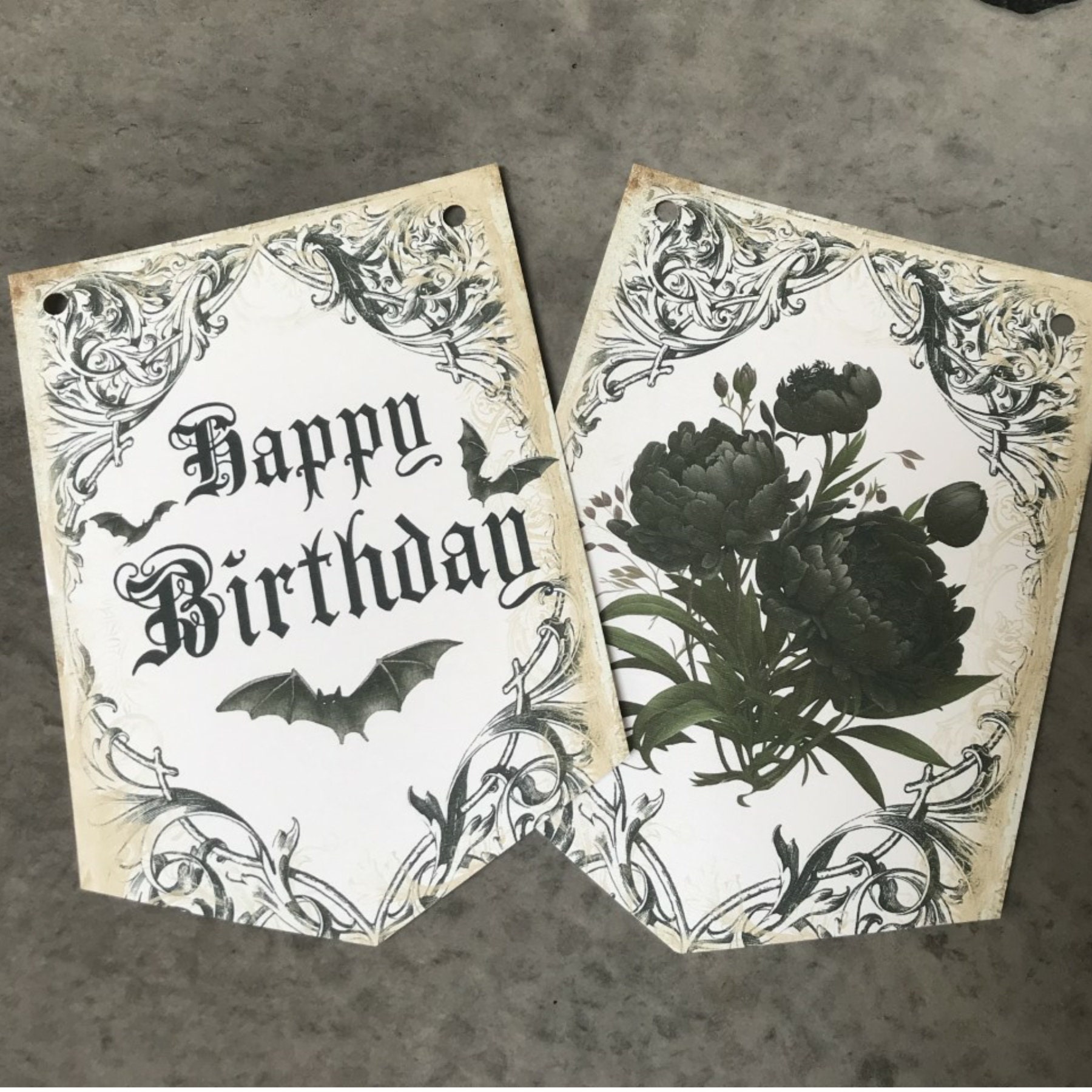 Gothic Happy Birthday Bunting Birthday Party Decorations - Etsy UK