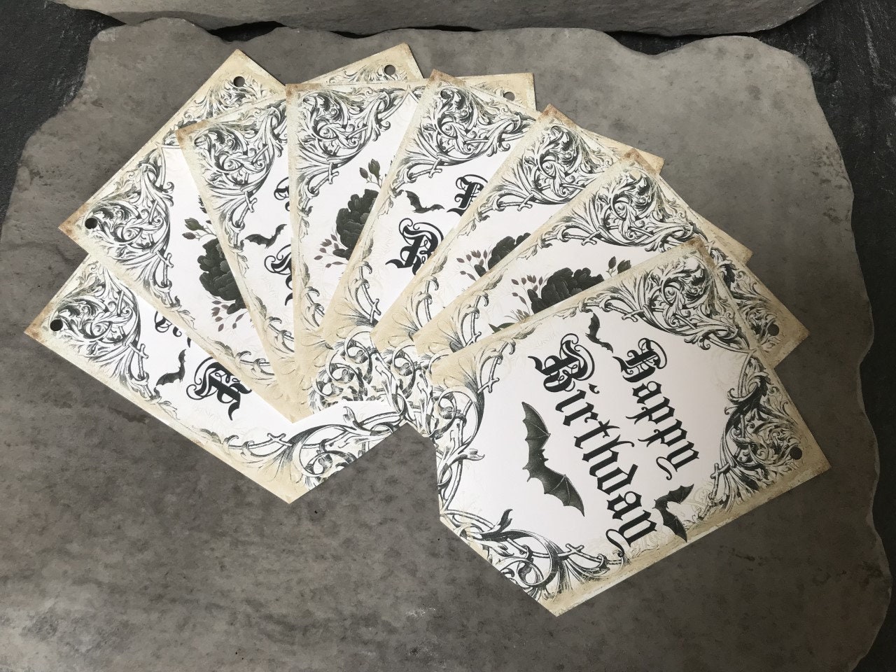 Gothic Happy Birthday Bunting Birthday Party Decorations - Etsy UK