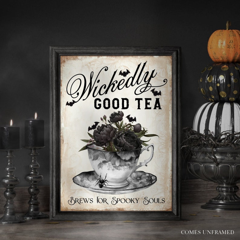 Gothic Tea Print Witches Tea Print Halloween Wall Art - Etsy UK