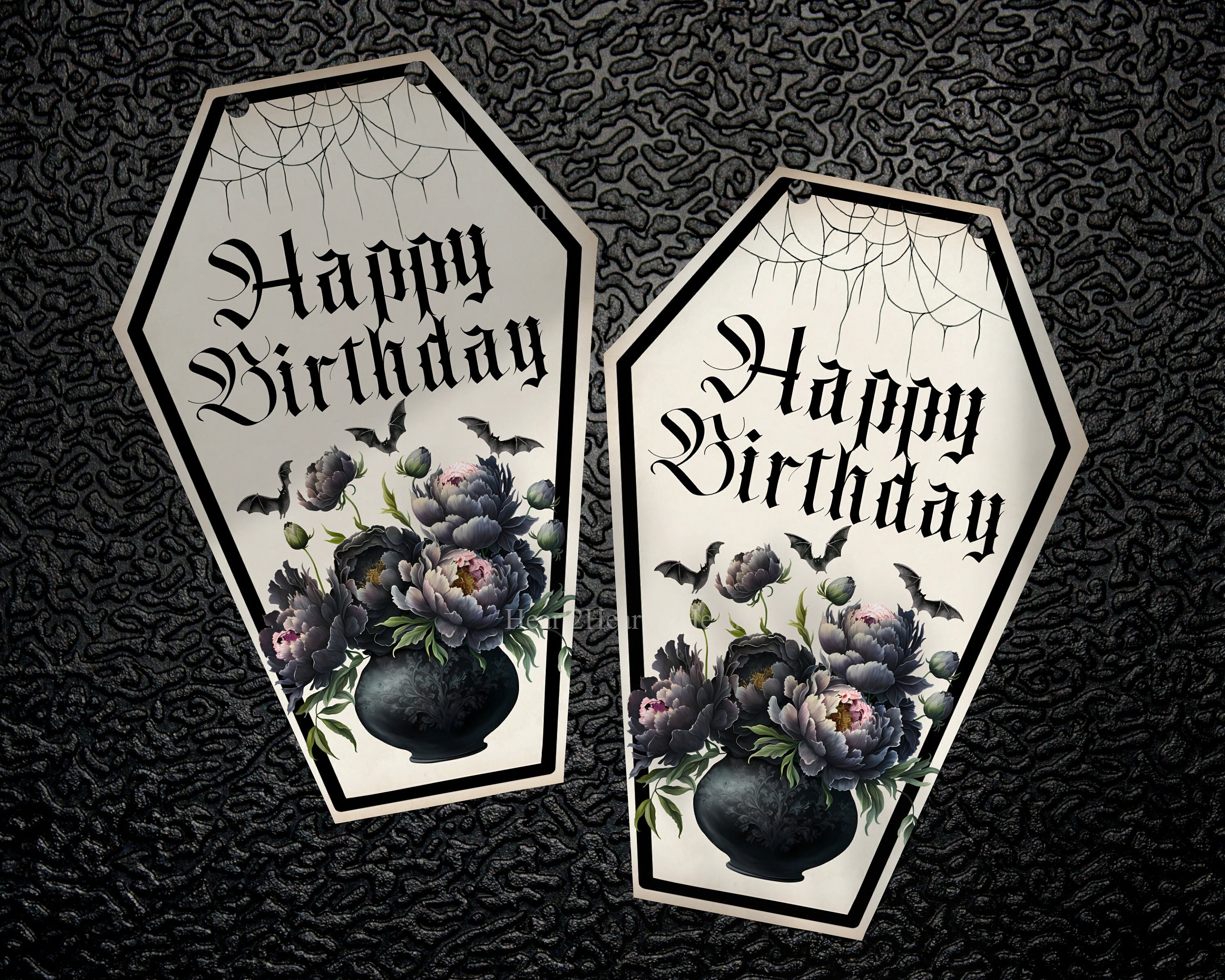 Gothic Happy Birthday Coffin Bunting Goth Birthday Party - Etsy UK