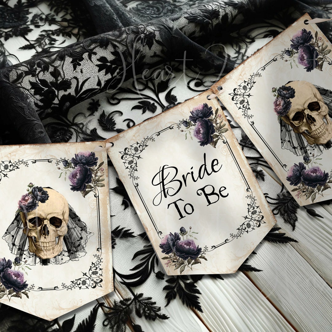 Skull Bride to Be Bunting/banner, Hen Party Shower Decorations Alt ...