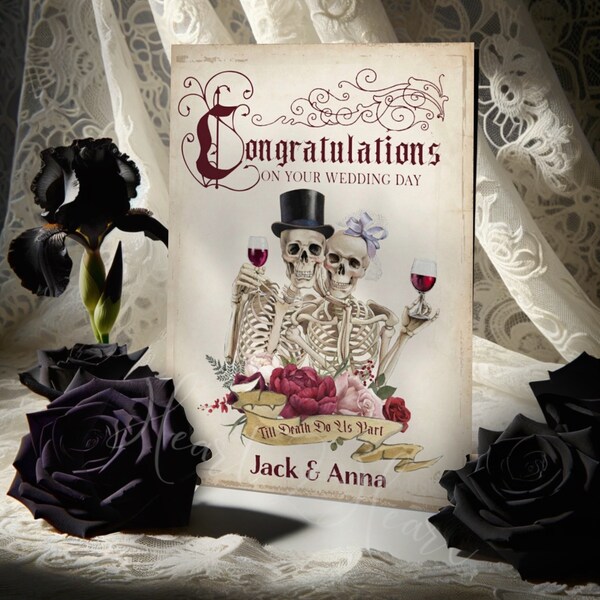 Gothic Wedding Card - Etsy UK