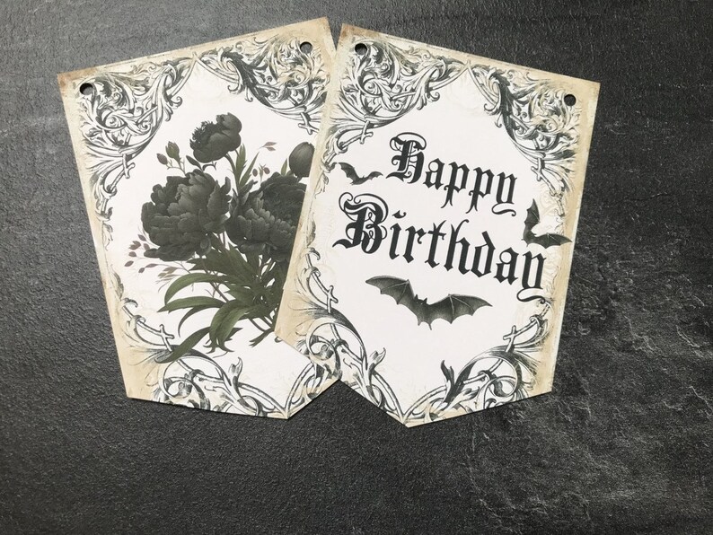 Gothic Happy Birthday Bunting Birthday Party Decorations - Etsy UK