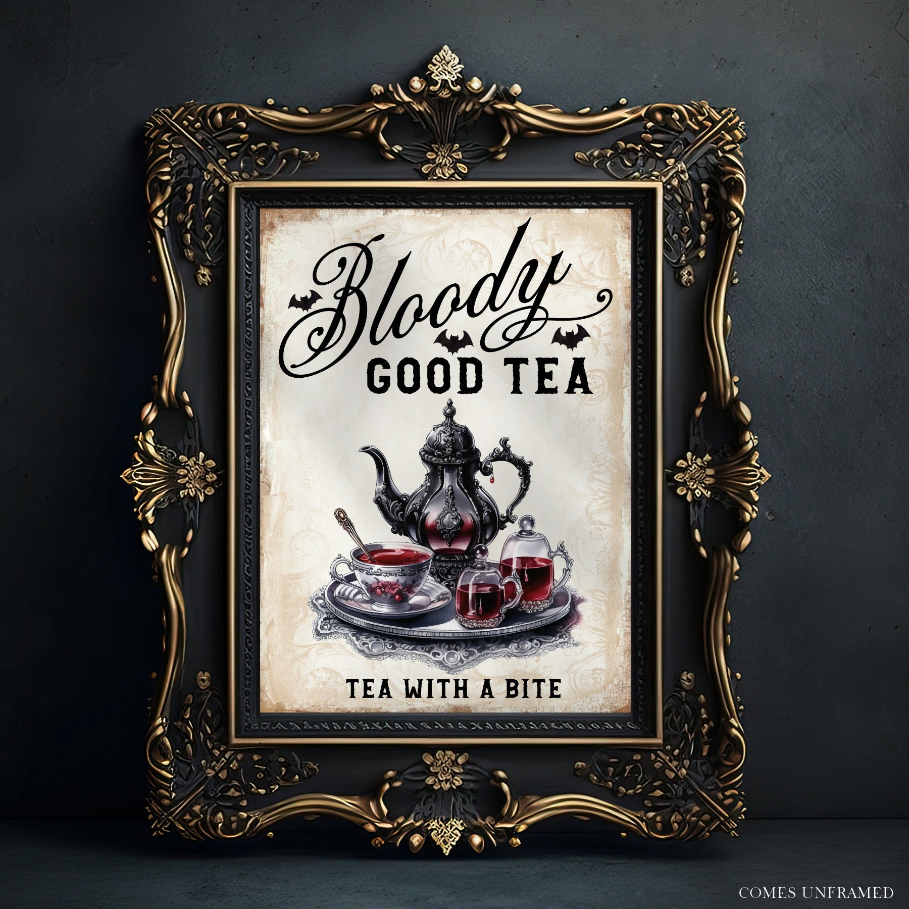 Gothic Bloody Good Tea Print Vampire Tea Print Halloween - Etsy UK