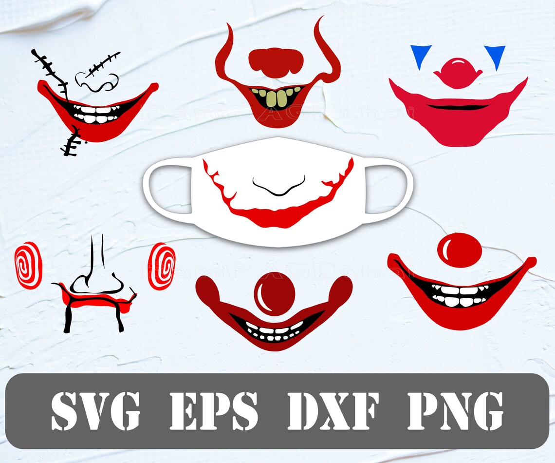 7 Funny Smilekiller Scary Smile Face Mask Horror Mouth - Etsy