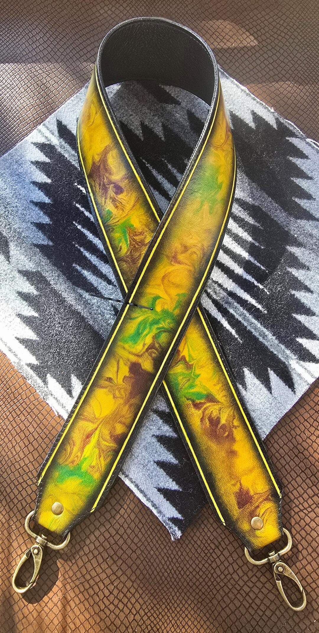 Tie Dye Effect Leather Strap - Etsy