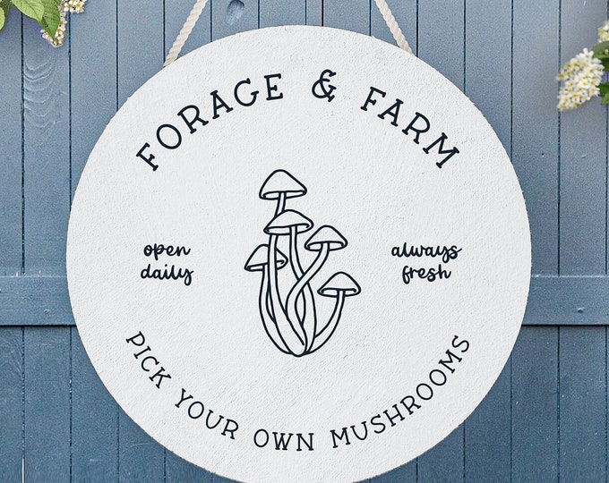 Forage and Farm SVG, Fall Round Sign, Mushroom, Circle, Farmhouse ...
