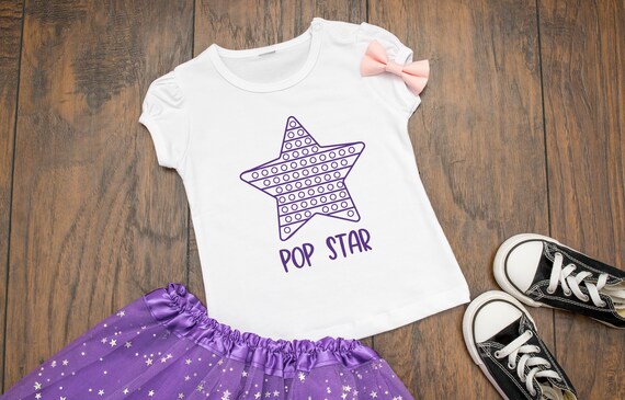 Pop Star SVG Fidget Popper Cutting File Kids T-shirt | Etsy