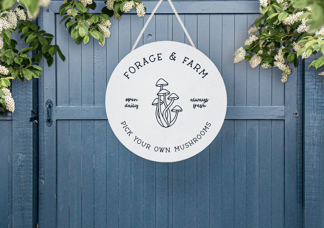 Forage and Farm SVG, Fall Round Sign, Mushroom, Circle, Farmhouse ...