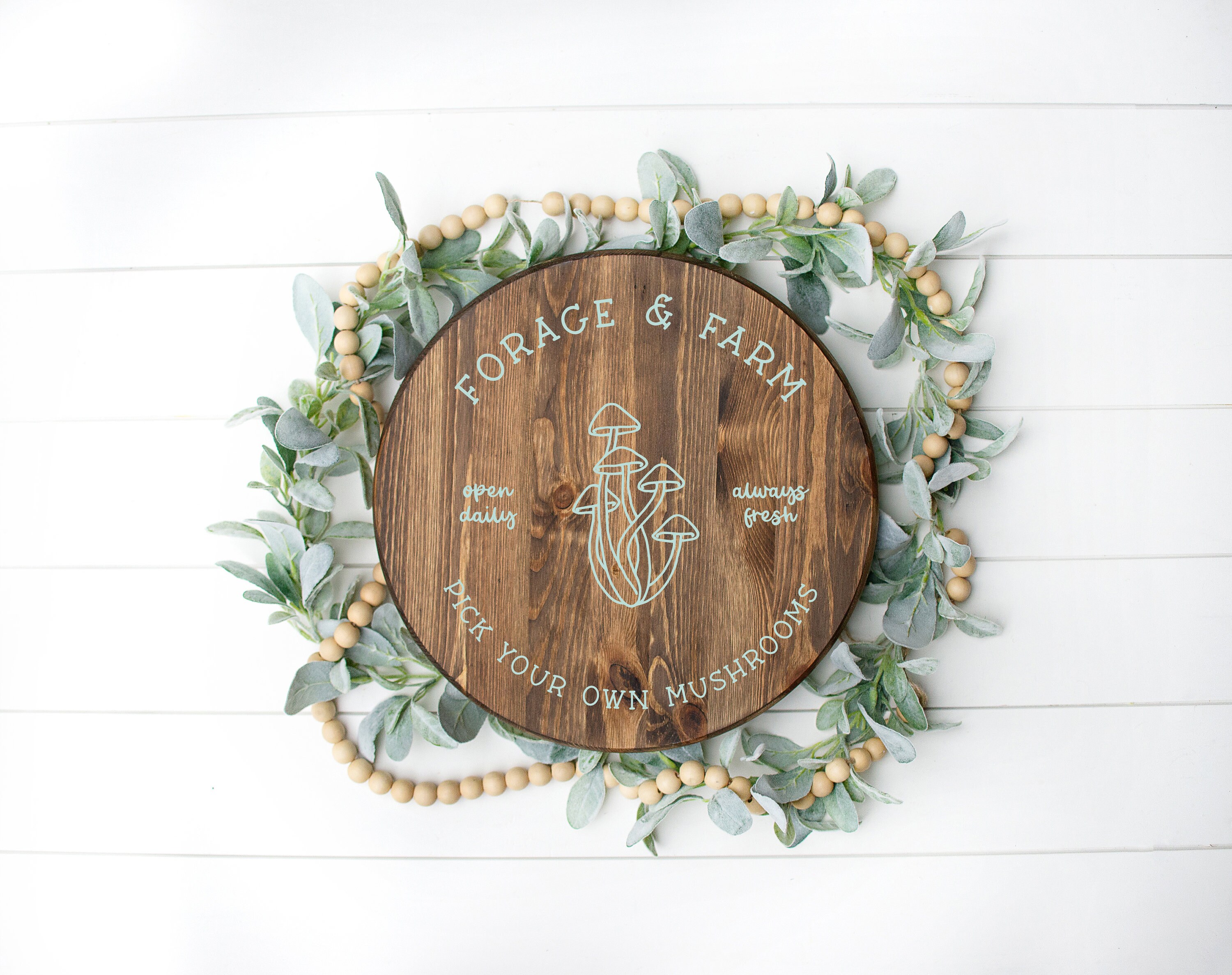 Forage and Farm SVG, Fall Round Sign, Mushroom, Circle, Farmhouse ...