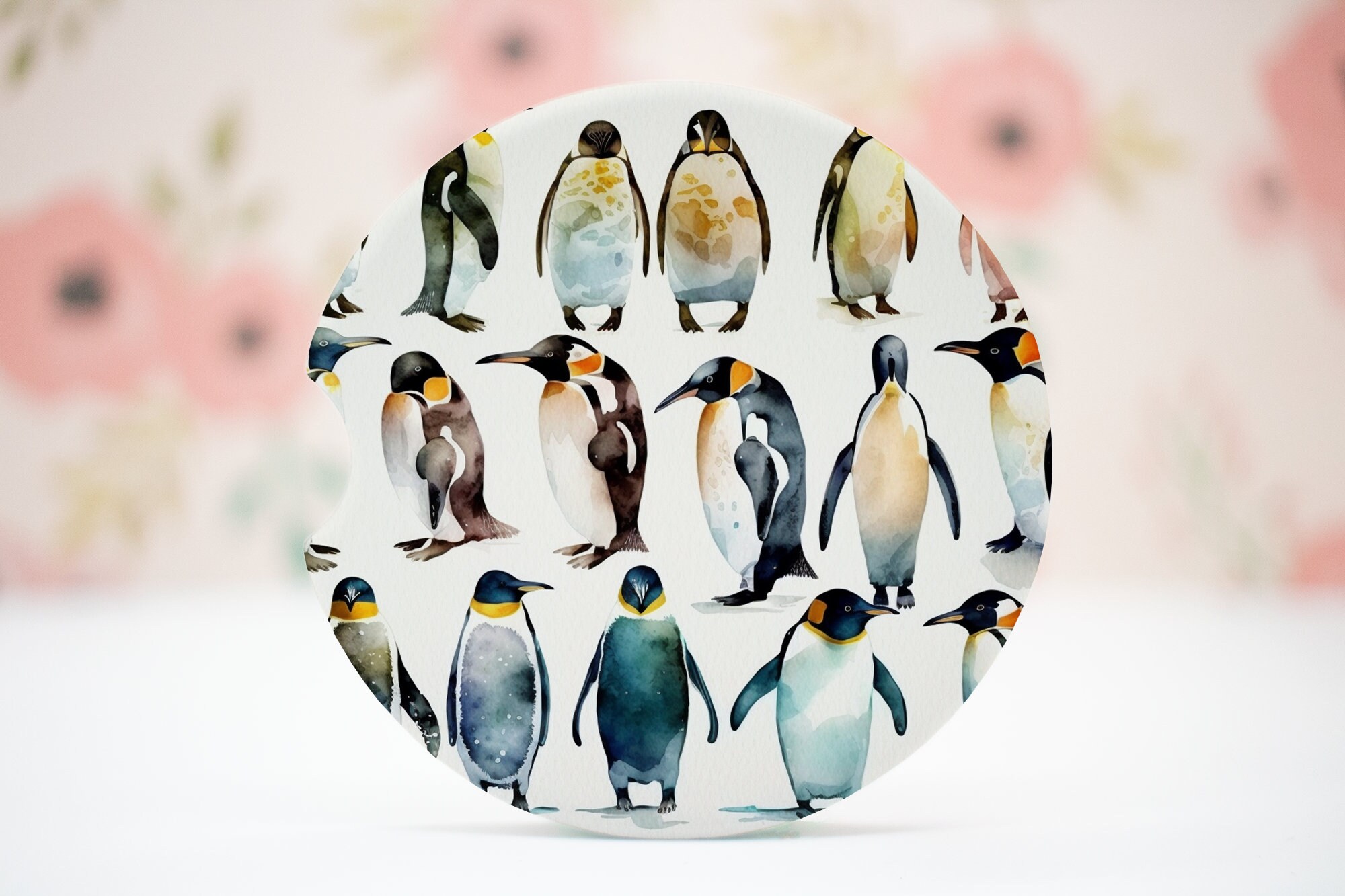 Neon Penguin Car Coaster: Colorful Neoprene Animal Coaster - Etsy