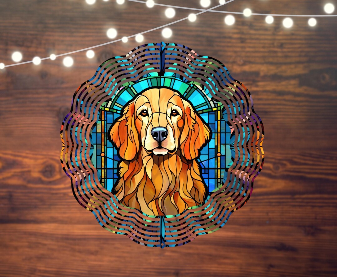 Stained Glass Golden Retriever Wind Spinner: Dog Lover Gift - Etsy