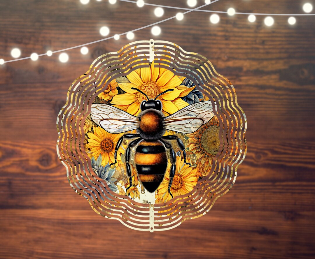 Bee Wind Spinner | Honey Bee Wind Spinner | Outdoor Decor | Wind ...